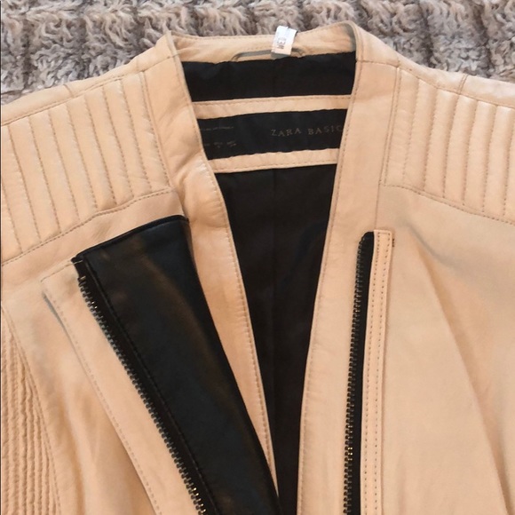 Zara | Jackets & Coats | Zara Vegan Leather Tan Colored Jacket | Poshmark